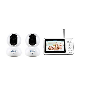 Graco Dual Video Baby Monitor with 4.3" Split Screen Remote and Night Light, Wireless Two Way Baby Monitoring Cameras with Night Vision and Room Temperature Sensor, Rechargeable Battery