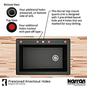 Karran QT-670 Drop-In Quartz Composite 33 in. 1-Hole Single Bowl Kitchen Sink in Brown