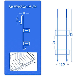 Bamodi |2-Tier Stainless Steel Shower Caddy-Hanging Shower Rack-Bathroom Organizer for Accessories-Rustproof Stainless Steel-2 Towel Hooks-27.56" DX8.27 WX7.28 H(Chrome)