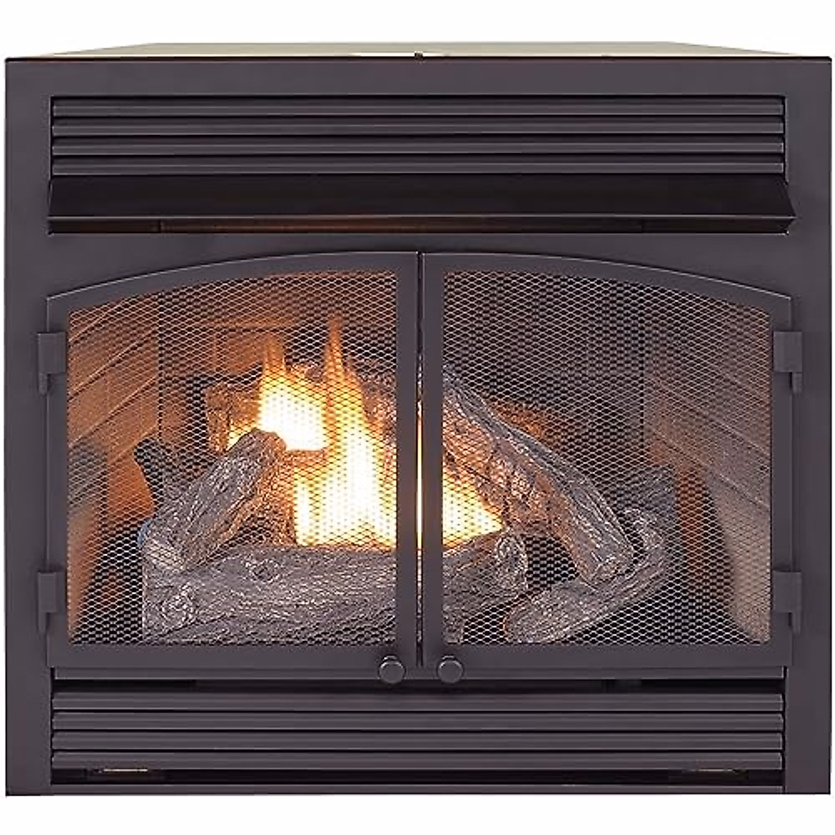 Duluth Forge Dual Fuel Ventless Gas Fireplace Insert, Remote Control, 6 Fire Logs, Use with Natural Gas or Liquid Propane, 32000 BTU, Heats up to 1500 Sq. Ft., Black
