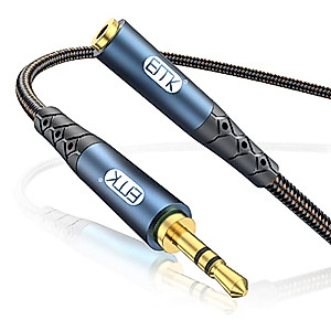 EMK Headphone Extension Cable 3.5mm AUX Extension Male to Female Stereo Audio Cable 24k-Gold Plated Connector Nylon Braided AUX Extension Cord(3.3ft/1m)