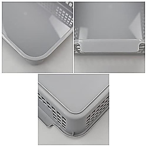 Doryh 6 Packs Small Plastic Basket, Grey Storage Basket Pantry Storage Bins, R
