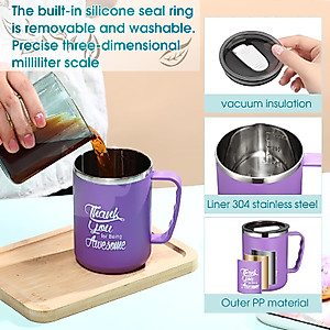Umigy 12 Pcs Employee Appreciation Coffee Mug Gift Bulk Christmas Thank You 17oz Drinking Cup Stainless Steel Insulated Travel Tumbler National Boss Day Gift Therapist Gift for Nurse Women Teacher