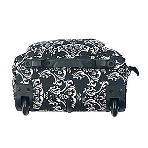Olympia Fashion Rolling Shopper Tote - Damask Black, 2300 cu. in.
