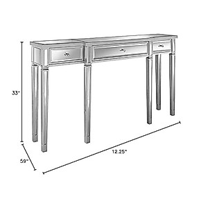 Pulaski Damon Mirrored Console Table, 59.0" L x 12.25" W x 33.0" H