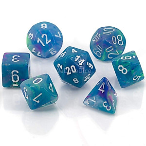 Chessex Festive Polyhedral Waterlily - White 7-Die Set, Large (18mm - 25mm)