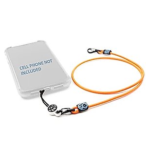 Action Sports Phone Anchor – Tough Outdoors Aussie Made Lanyard & Anti-Tangle Bungie Cord Leash Securely Tether Your Phone ProCam Keys Wallet (Orange)