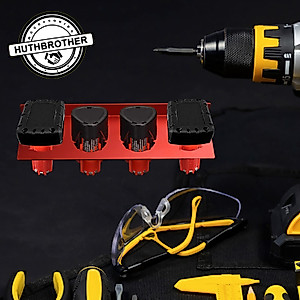 Huthbrother 2-Pack Battery Holder W/Screws for Milwaukee M12, 12V Battery Holder Milwaukee, Wall Mount for Milwaukee 12V Batteries