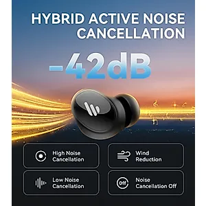 Edifier TWS1 Pro 2 Active Noise Cancellation Earbuds, 42dB Depth ANC, AI-Enhanced Calls with 4 Mics, in-Ear Detection, Fast Charging, Bluetooth 5.3