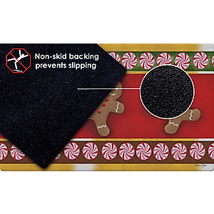 Toland Home Garden 800099 Gingerbread Men Winter Door Mat 18x30 Inch Christmas Outdoor Doormat for Entryway Indoor Entrance