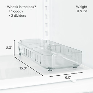 YouCopia RollOut Fridge Caddy, 6" Wide, Pack of 2, Clear