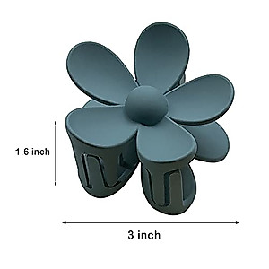 6 PCS Big Non-Slip Matte Flower Barrettes and Jaw Clips for Women and Girls - Plastic Hair Accessories for Thick Hair (6 Colors C)