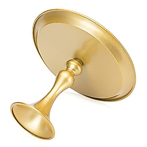 VILAVITA 3-Pieces Cake Stand Set Round Metal Cake Stands Dessert Display Cupcake Stands, Gold