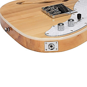 Bysesion Semi-Hollow Electric Guitar F Hole SS Pickups Maple Fingerboard White Pearl Pickguard Log Color