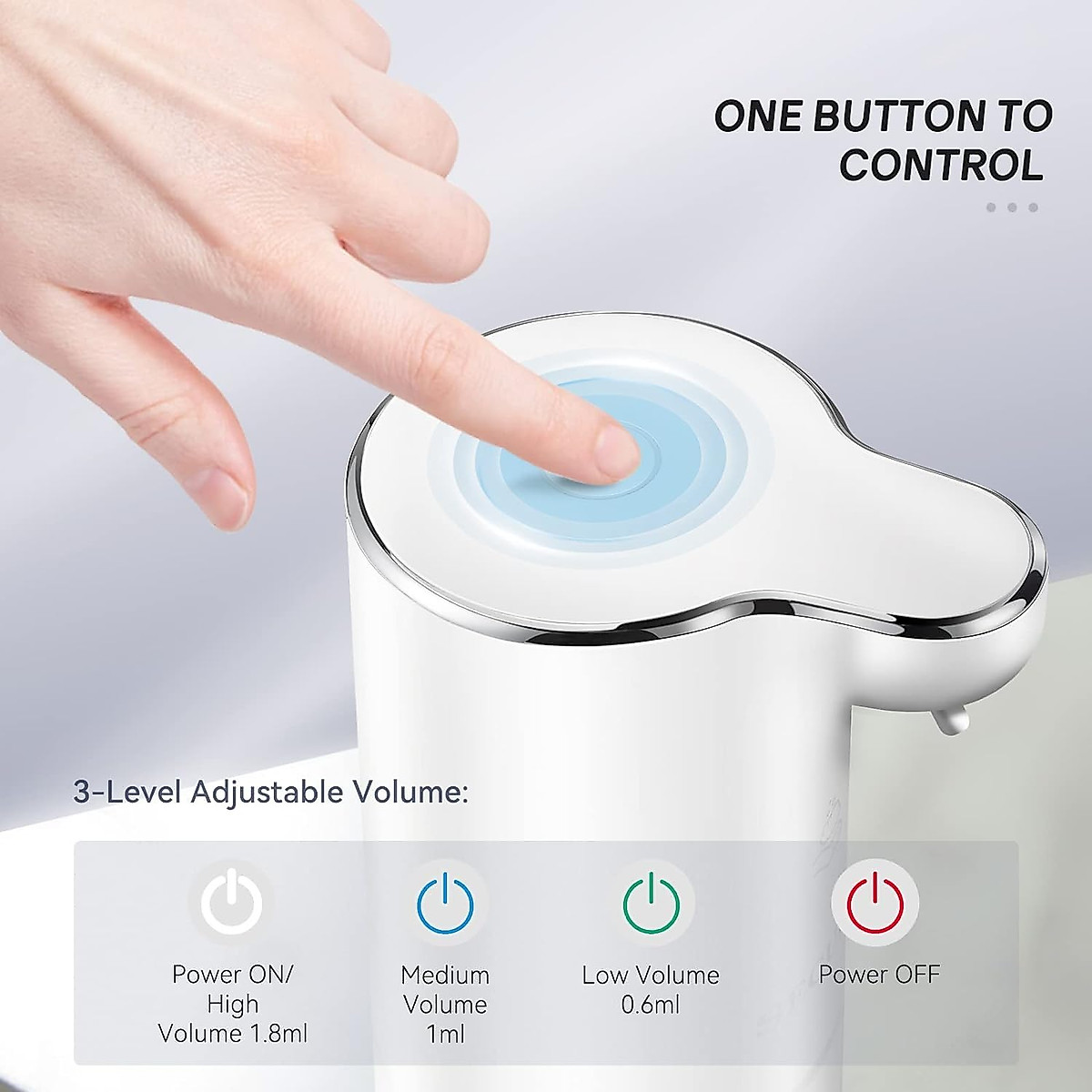 Secura Foaming Soap Dispenser, 10oz/300ml Touchless Automatic Soap Dispenser with Adjustable Volume Control, Rechargeable Hands Free Soap Dispenser for Kitchen, Bathroom