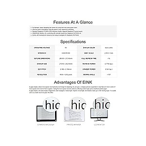 Waveshare 13.3inch E-Paper E-Ink Display HAT Compatible with Raspberry Pi4B/3B+/3B/2B/B+/A+/Zero/Zero W/WH/Zero 2W 1600×1200 Pixels Black/White 2-16 Grey Scales USB/SPI/I80 Supports Partial Refresh