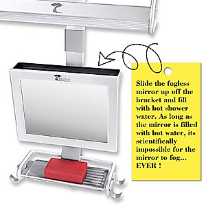 ToiletTree Products Rustproof Aluminum Shower and Bath Caddy with Fogless Shower Bathroom Mirror and Squeegee (Mirror with Aluminum Caddy).