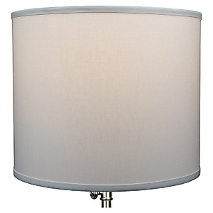 FenchelShades.com 14" Top Diameter x 14" Bottom Diameter 12" Height Cylinder Drum Lampshade USA Made (Linen White)
