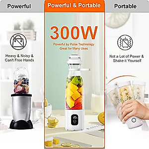 Leegoal Portable Blender, Personal Blender for Shakes and Smoothies, 20oz Blender USB Rechargeable, Crushes Ice and Frozen Fruit as Easily as Countertop Blender,3x More Power than Mini Travel Blender