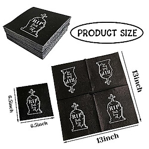 Death to My 20s Party 30th Birthday Party Supplies Decorations 30th Birthday Party Supplies Black Funeral Rip to My 20s Birthday Party Supplies 50PCS Napkins for My Youth Party