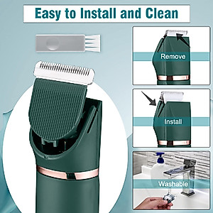 Bikini Trimmer for Women, YBLNTEK 2-in-1 Electric Razors for Women, Electric Lady Clipper Pubic Hair Groomer, Hair Removal Razor Body Trimmer for Women Arms,Legs and Armpits, IPX7 Waterproof Wet/Dry