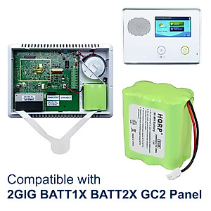 HQRP Backup Battery Compatible with 2gig BATT1X BATT2X BATT1 GC2 2GIG-CNTRL2 2GIG-CP2 GCKIT311 Go Control Panel Security System Alarm 6MR2600AAY4Z 10-000009-001 10-000013-001 Linear PERS-4200