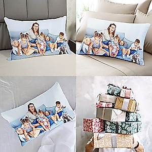 OARSE Customized Pillow Cover with Picture Name Printed Pillows Using Your Own Photos Throw Pillowcase Personalized Valentines Christmas House Warming Gifts - Insert Optional