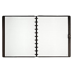 TUL Custom Note-Taking System Discbound Notebook, Letter Size, Leather Cover, Black