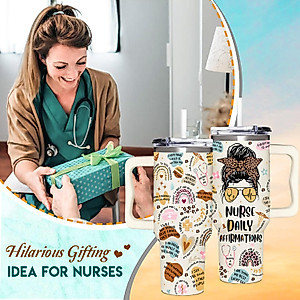 TAMUNBEE Nurse Gifts for Women - Nurse Week, Mothers Day, Birthday, Christmas, Graduation Gifts for Nurses - 40Oz Tumbler With Handle & Straw