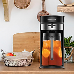 OVENTE 3-Quart Iced Tea and Coffee Maker with Strength Selector & Infuser Chamber - Perfect for Iced Coffee, Latte, Tea, Lemonade, Flavored Water, Black CMT215B