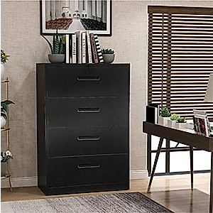 Aooppec Upgraded Version Stronger Large Metal Steel Lateral File Cabinet 4 Drawers with Lock, Heavy-Duty Filing Cabinet Lockable with Anti-Tilt Structure and 2 Keys for Home Office (Black)