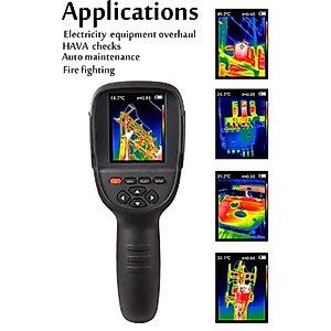 220 x 160 IR Resolution HTI Thermal Imager, Handheld 35200 Pixels Thermal Imaging Camera with 3.2" Color Display Screen(Battery Included)