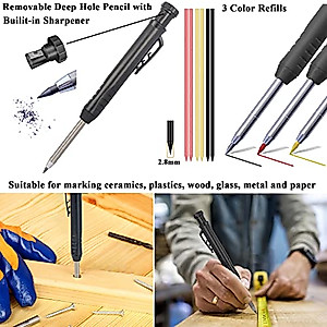 Scribing Tool, Multi-function Scriber tool, Aluminum Alloy Scriber Marking Tool with Deep Hole Construction Carpenter Pencil, DIY Woodworking Scriber Line Maker Measuring Tool