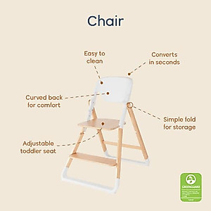Ergobaby Evolve Baby Essentials Portable High Chair, Dark Wood