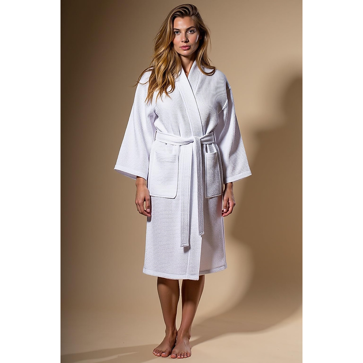 Turquaz Lightweight Full-Length Robes For Women Waffle Kimono Bathrobe - Soft, Fast-Drying, Long-Lasting Cotton Blend Unisex