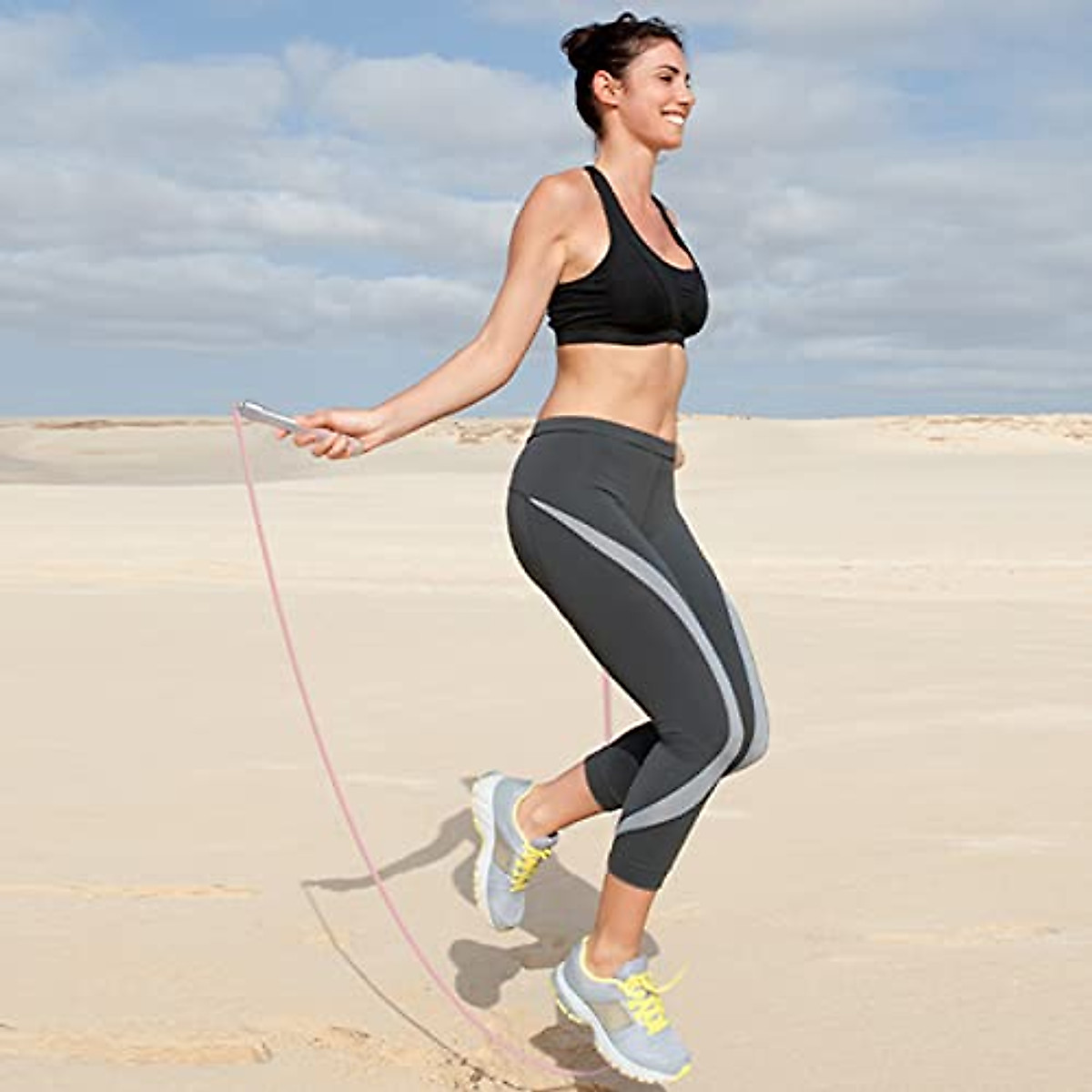 𝐒𝐩𝐞𝐞𝐝 𝐉𝐮𝐦𝐩 𝐑𝐨𝐩𝐞 𝐟𝐨𝐫 𝐅𝐢𝐭𝐧𝐞𝐬𝐬 - Skipping Rope for Women Men Exercise with Adjustable Length Jumping Rope and Alloy & Silicone Handles Suitable for Workout Boxing Home Gym