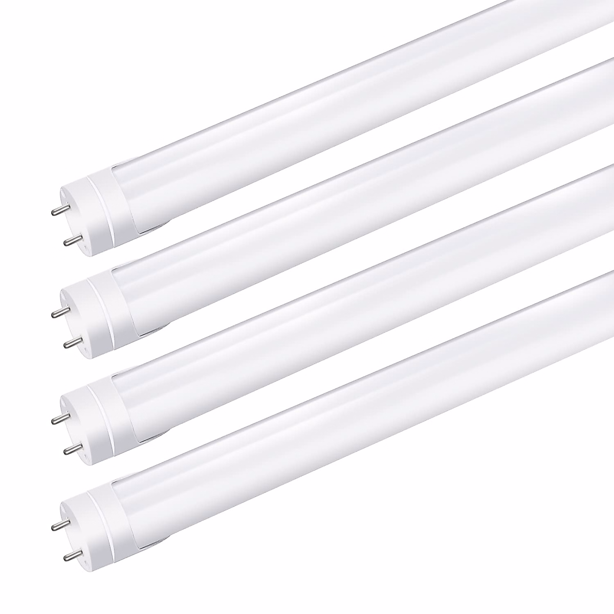LightingWill LED T8 Light Tube 4FT, Warm White 3000K-3500K, Dual-End Powered Ballast Bypass, 2000Lumen 18W (40W Equivalent Fluorescent Replacement), Frosted Cover, AC85-265V Lighting Fixture, 4 Pack…