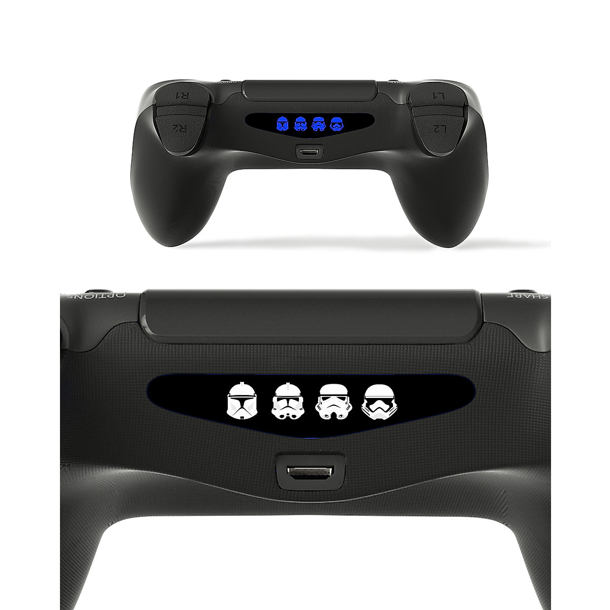 2X LED Starwars Storm Trooper Light Bar Decal Sticker Compatible with Playstation 4 / Slim/Pro PS4 Controller DualShock 4