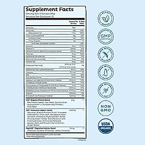 KOS Plant Based Protein Powder, No Erythritol, Blueberry Muffin - Organic Pea Protein Blend, Superfood with Spirulina & Immune Support Blend - Dairy Free, Meal Replacement for Women & Men, 15 Servings