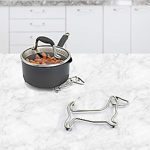 Spectrum Diversified Dachshund Wiener Dog Trivet, Heat-Resistant Steel Dining Table Small Protector, Bold Metal Heat Pad For Modern Kitchen Table, Holds Hot Pots & Cast Iron Cookware Pan