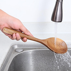 MornHalo 2PCS Acacia Wooden Spoons For Cooking 12-inch Smooth Finish Cooking Spoons-Comfortable Grip Wood Spoons for Cooking - Non-Stick Wooden Cooking Utensils Wooden Spoons Cooking