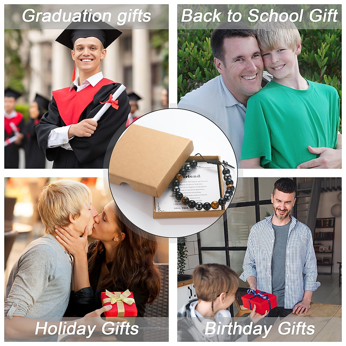 Sereney Easter Basket Stuffers for Teens Boys Son To My Son Bracelet from Dad Mom as Adjustable Protection Bracelet Boys Easter Gifts for Adult Son Young Men Teens as Happy Birthday Son Gifts from Mom