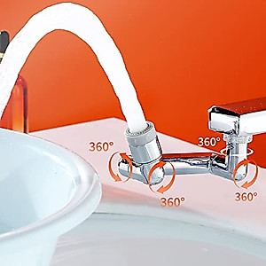 Faucet Extender, Large Angle Rotating Splash Filter Faucet ABS Telescopic Swivel Faucet Tap Extension for Kitchen Wash Basin
