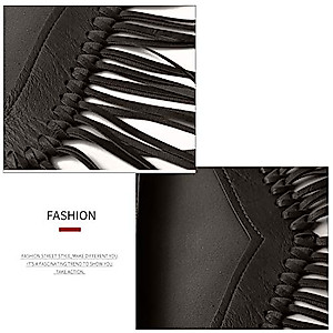 LUI SUI Women PU Leather Hobo Fringe Tassel Cross Body Bag Vintage Shoulder Handbag for Girls