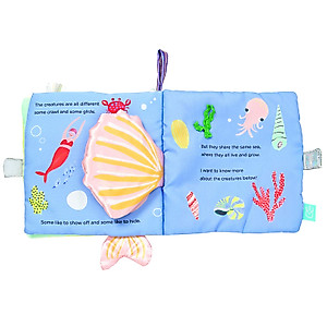 Manhattan Toy Under The Sea Soft Baby Activity Book with Squeaker Fish