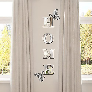 Acrylic Home Sign Letters Wall Decor, Oppro Mirror Surface Wall Stickers Family Wall Decoration Decals for Living Room Dining Room Bedroom House Hallway Décor (Large 63"x11.8", Silver)
