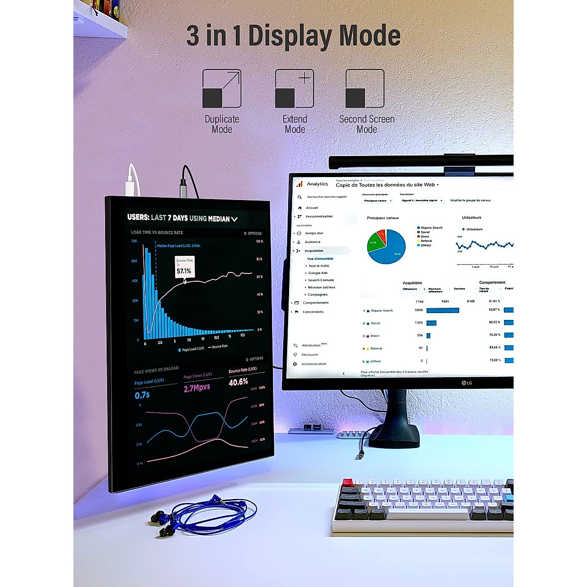 YOUYUANLTD 15.6 inch Portable Monitor Full HD IPS HDMI FHD 1920x1080 144Hz Screen for Gaming Laptop Computer Phone Xbox PS4 PS5,Switch,Working Display with Dual Speakers,Black