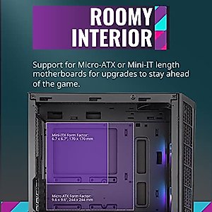 Cooler Master MasterBox MB320L ARGB Micro-ATX with Dual ARGB Fans, DarkMirror Front Panel, Mesh Front Intake Vents, Tempered Glass Side Panel & ARGB Lighting System