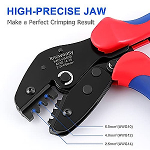 Solar Crimping Tool,Knoweasy KNS-2546 Solar Connector Crimper Used for 2.5/4/6mm² (14-10awg) Solar Panel PV Cables