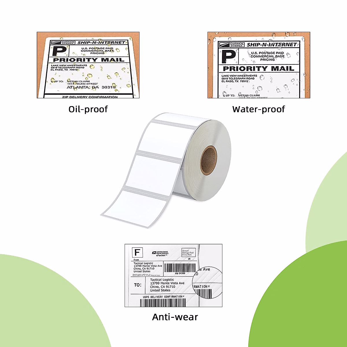 Anylabel 2.25" x 1.25" Direct Thermal Labels, White Thermal Printer Labels for Barcode, Thermal Stickers Compatible with Zebra, Rollo, Munbyn Thermal Labels Printers (12 Rolls, 1000 Labels/Roll)